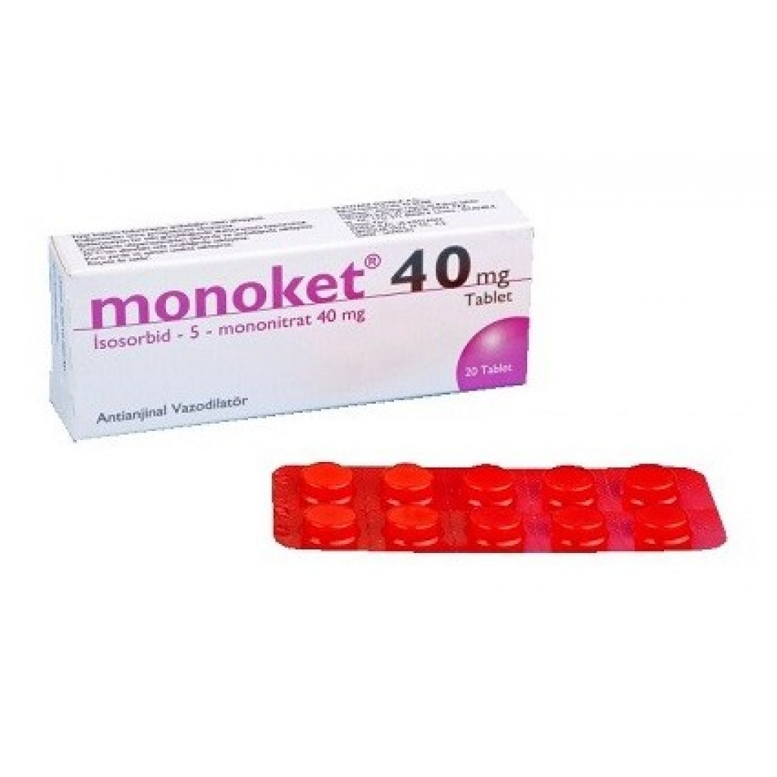 Monoket 40mg 20 tabs - Mono Silver